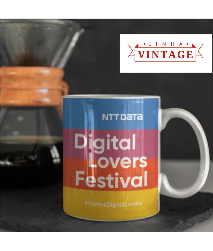 Caneca Digital Lovers Festival - Logo anterior - NTTDATA Company Store